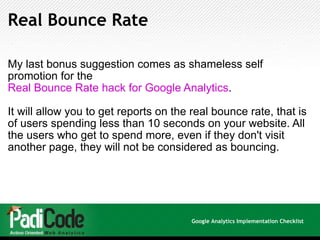 Google Analytics Implementation Checklist | PPT | Web Development | Internet