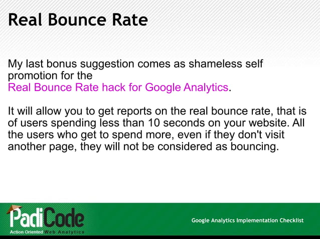 Google Analytics Implementation Checklist | PPT