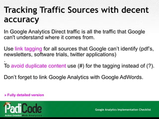 Google Analytics Implementation Checklist | PPT | Web Development ...