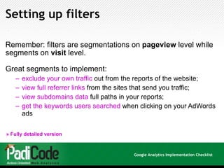 Google Analytics Implementation Checklist | PPT | Web Development | Internet