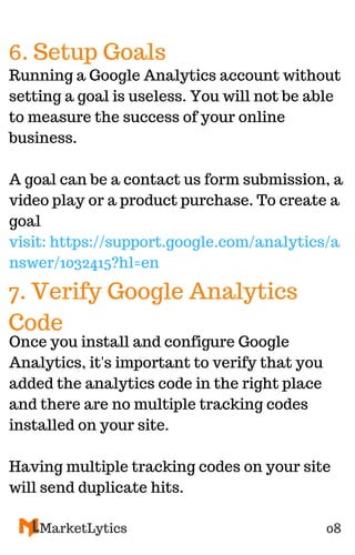 Google Analytics Setup Checkuplist | PDF | Internet | Computing