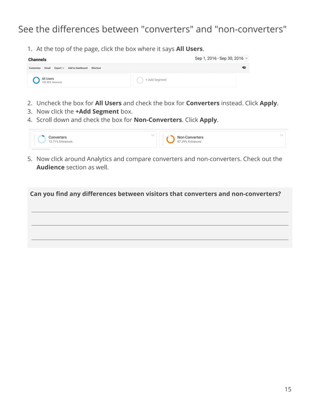 Hands-on with Google Analytics Worksheet | PDF