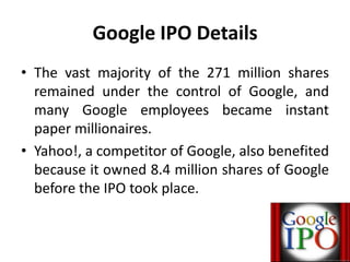 Google and ipo | PPTX | Stocks and Bonds | Personal Investing