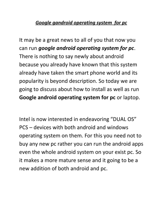 Google android operating system | PDF