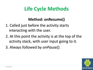 Google android Activity lifecycle | PPT