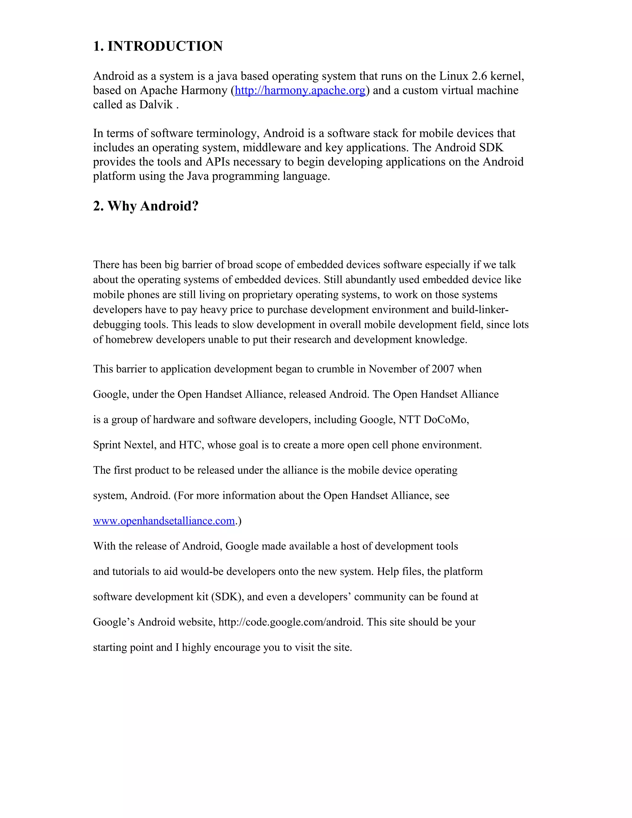 Google android white paper | DOC