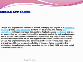Google app engine | PPTX