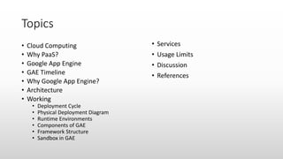 Google App Engine | PPTX | Cloud Computing | Internet