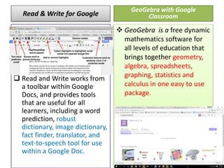 Google apps for teaching learning mathematics classroom | PPT