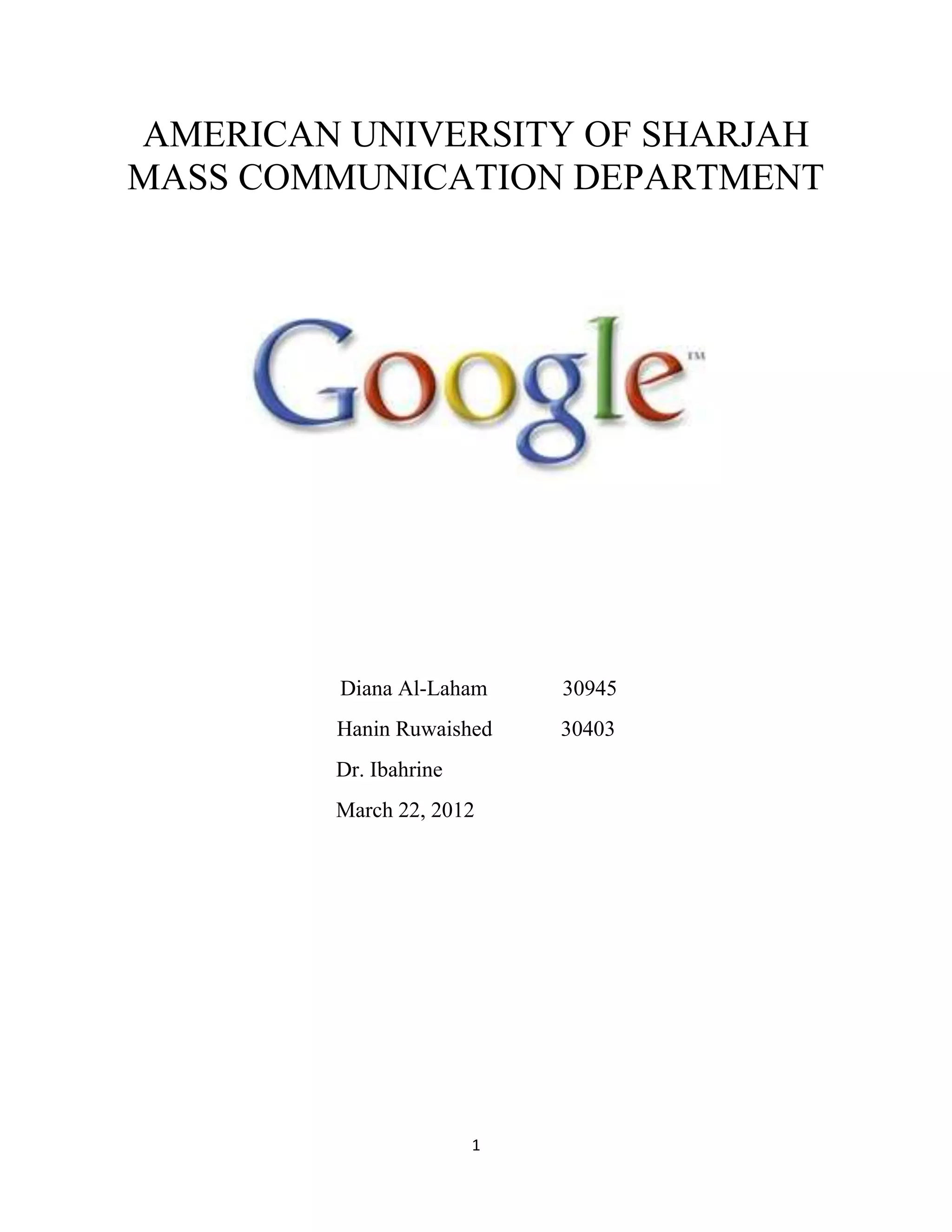 Google assignment | PDF