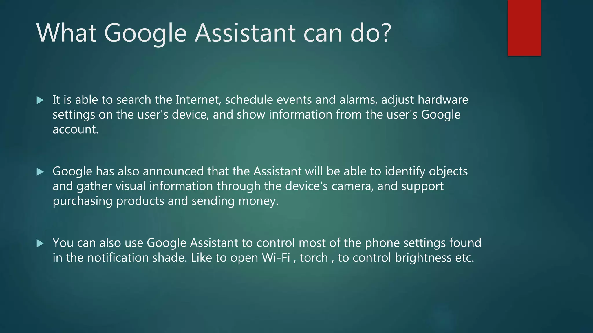 An Overview of Google Assistant | PPTX