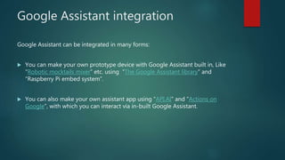 An Overview of Google Assistant | PPTX
