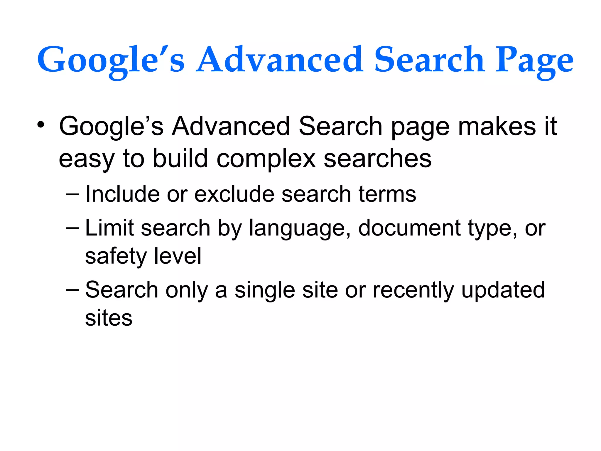 Google basics and beyond | PPT