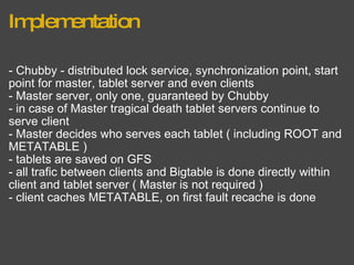 Google Bigtable paper presentation | PPT