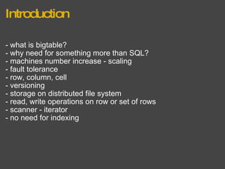 Google Bigtable paper presentation | PPT