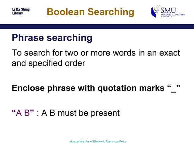 Boolean Searching in Google | PPT