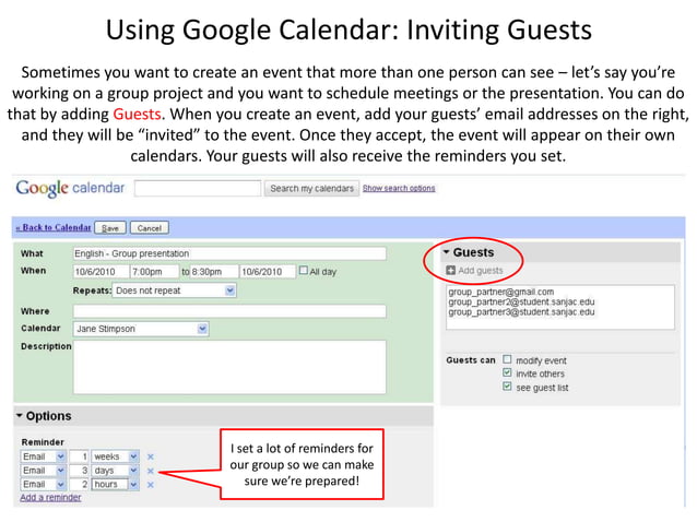 Google calendar | PPT
