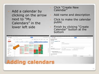 Google calendar for online library scheduling | PPTX