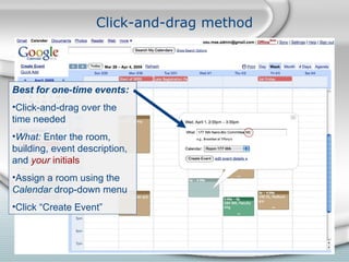 MSE room reservations using Google Calendar | PPT
