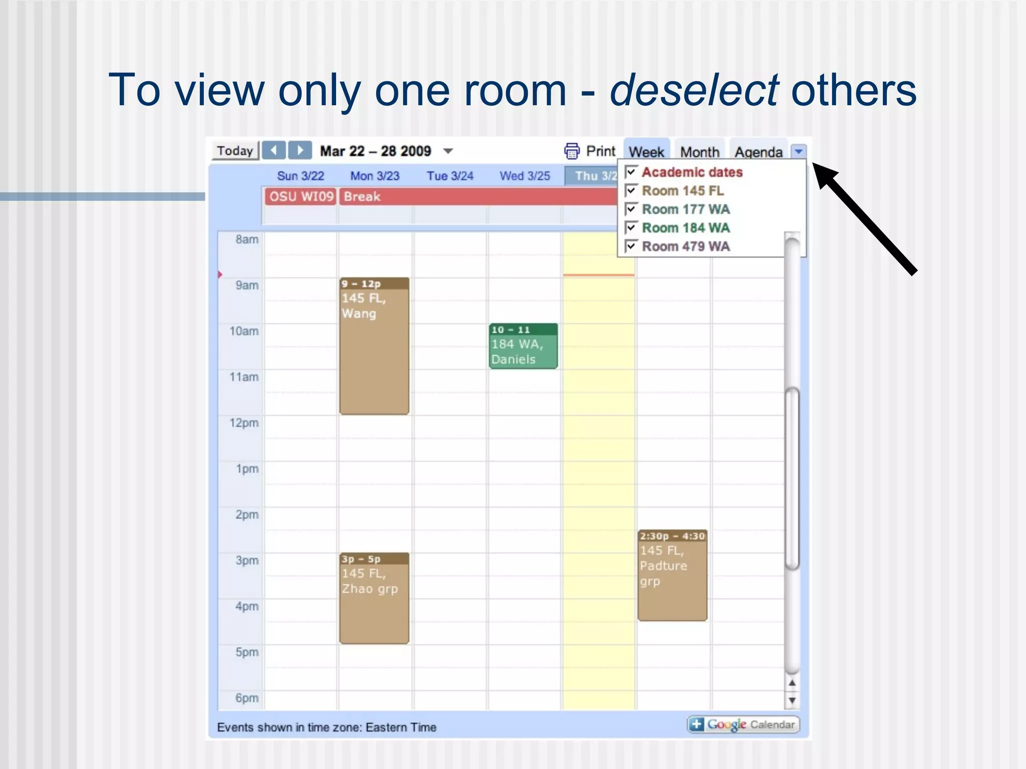 Viewing the MSE room reservation calendar | PPT