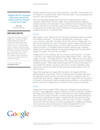 Google Earth Pro Case Study: The Wetlandsbank Group & Seth Platt | PDF