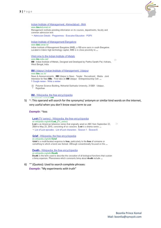 Google cheat sheet | PDF