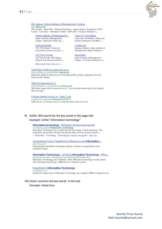 Google cheat sheet | PDF