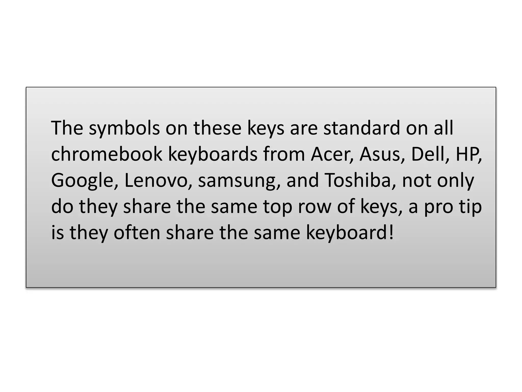 Google ChromeBook Keys - Functions and Meaning | PPTX