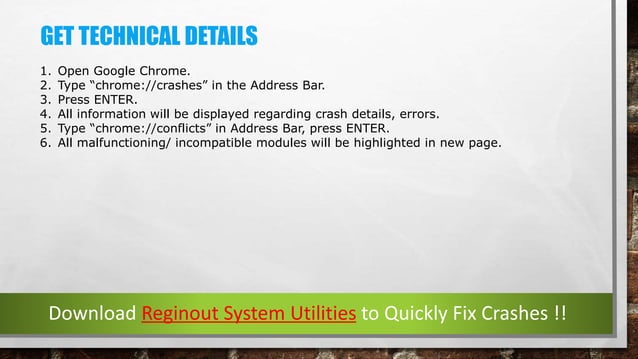 Google Chrome Crashes | PPT