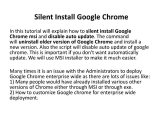 Google chrome silent install | PPT