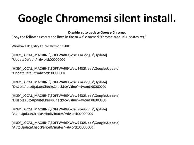 Google chrome silent install | PPT