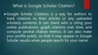 How to create your Google Citation Profile | PPT | Free Download