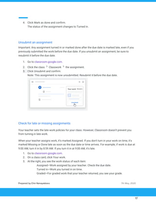Google classroom 2020 students parents guide | PDF