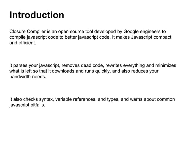 Google closure compiler | PPTX