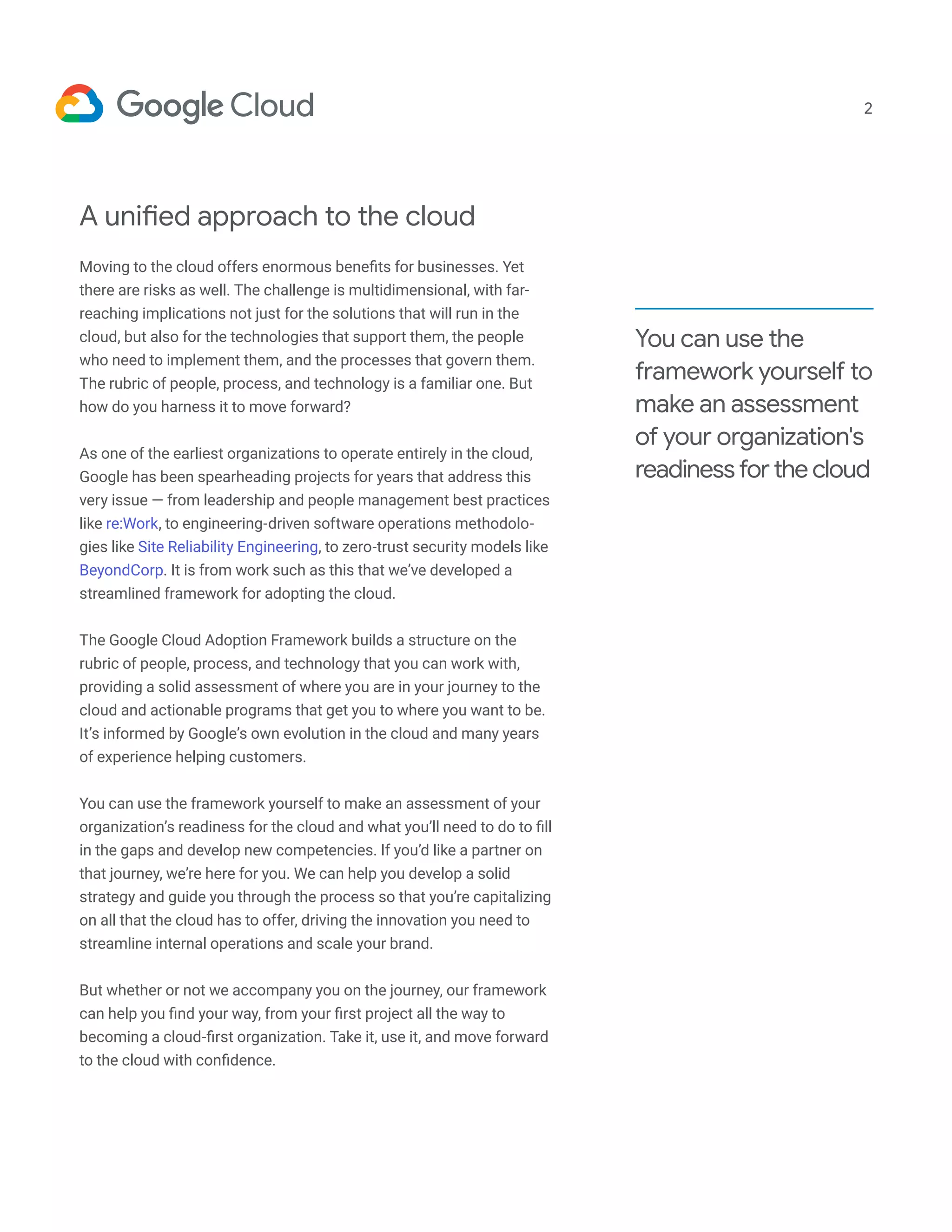 The Google Cloud Adoption Framework | PDF