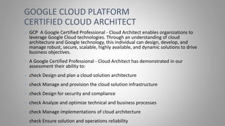 Google Cloud Platform Certification Cloud Architect Exam Prep Review Virtual Machines module 2 | PPT