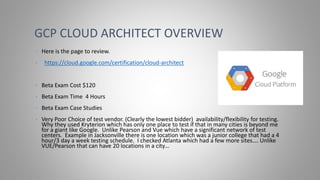 Google Cloud Platform Certification Cloud Architect Exam Prep Review Virtual Machines module 2 | PPT