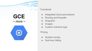 Google Cloud Computing compares GCE, GAE and GKE | PDF