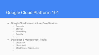 Google cloud infrastructure workshop | PPT