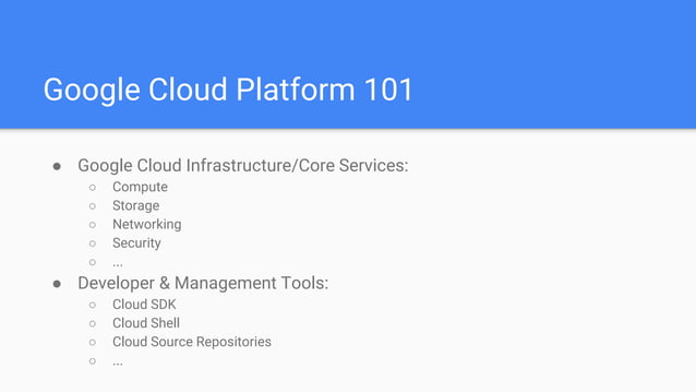 Google cloud infrastructure workshop | PPT