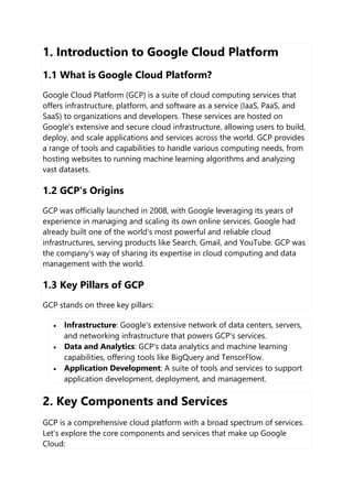 Google Cloud Platform.docx | Cloud Computing | Internet