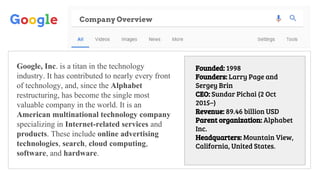 Google's company profile | PDF