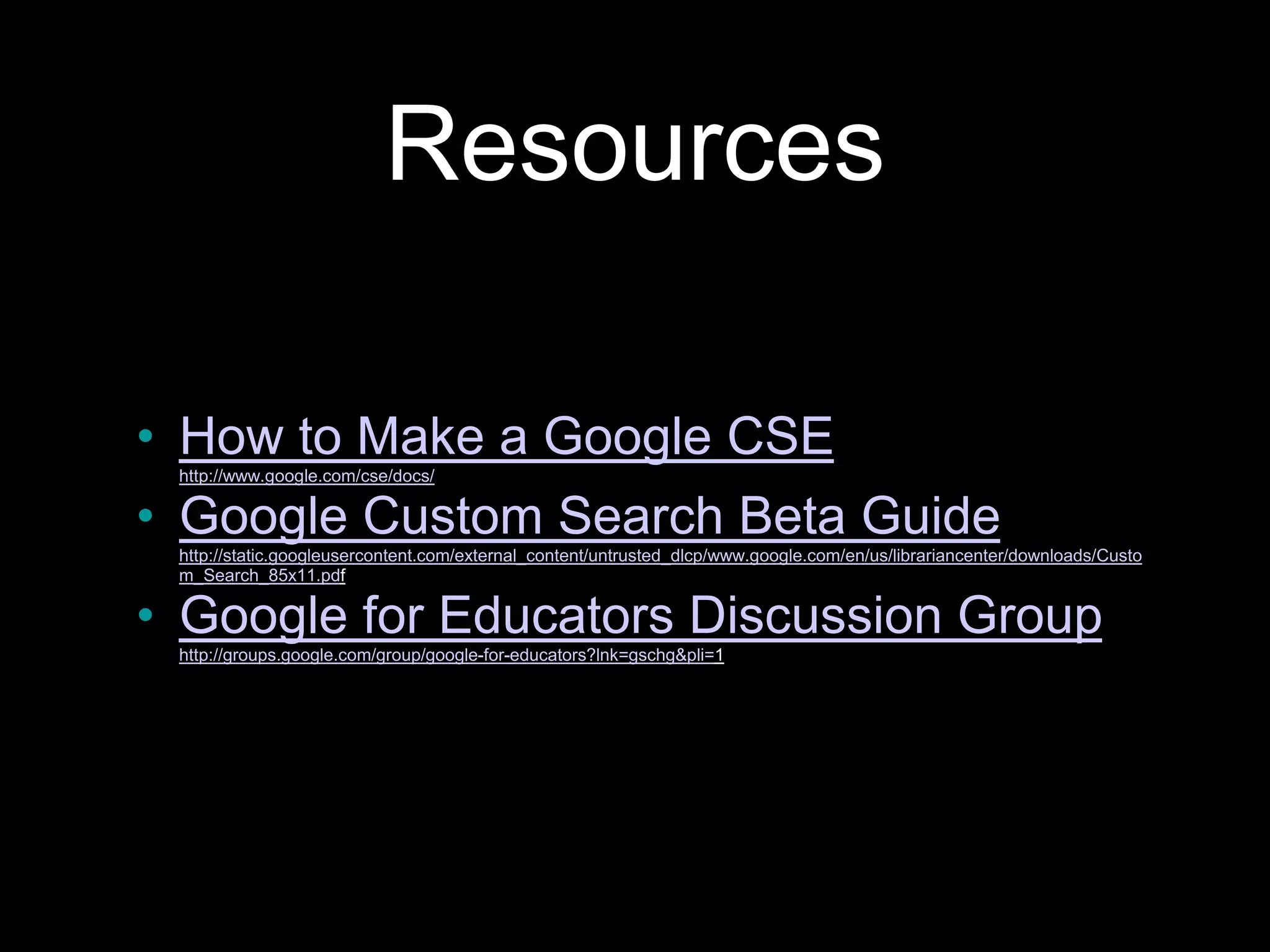Google CSE | PPT