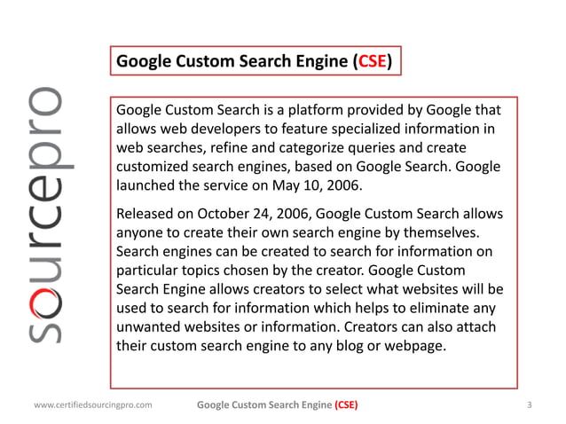 Google Custom Search Engine | PPT
