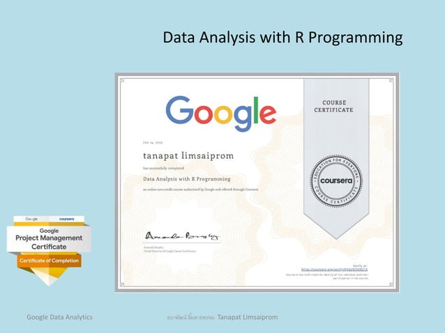 Google Data Analytics, Tanapat Limsaiprom | PPT