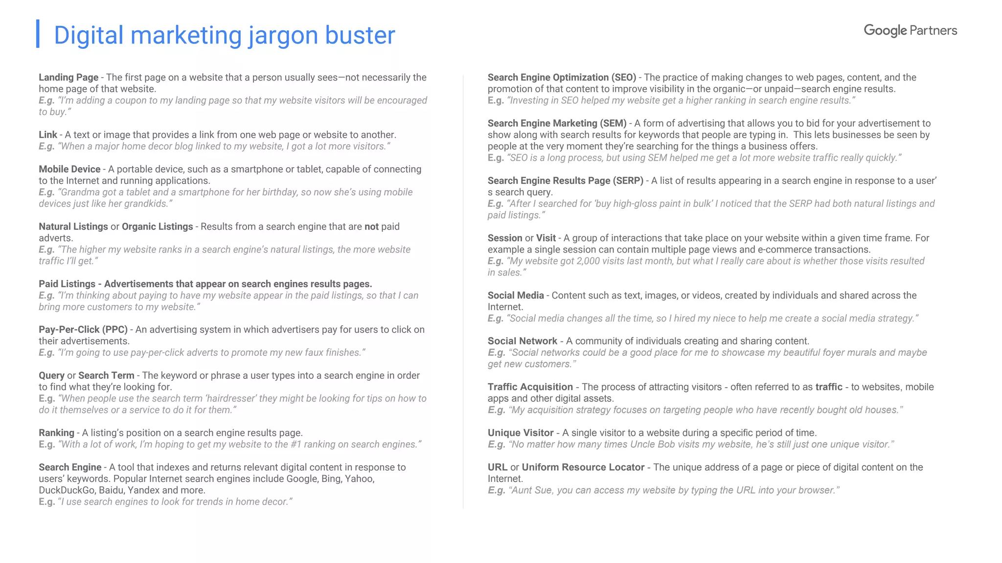 Google Display Marketing Jargon Buster | PDF