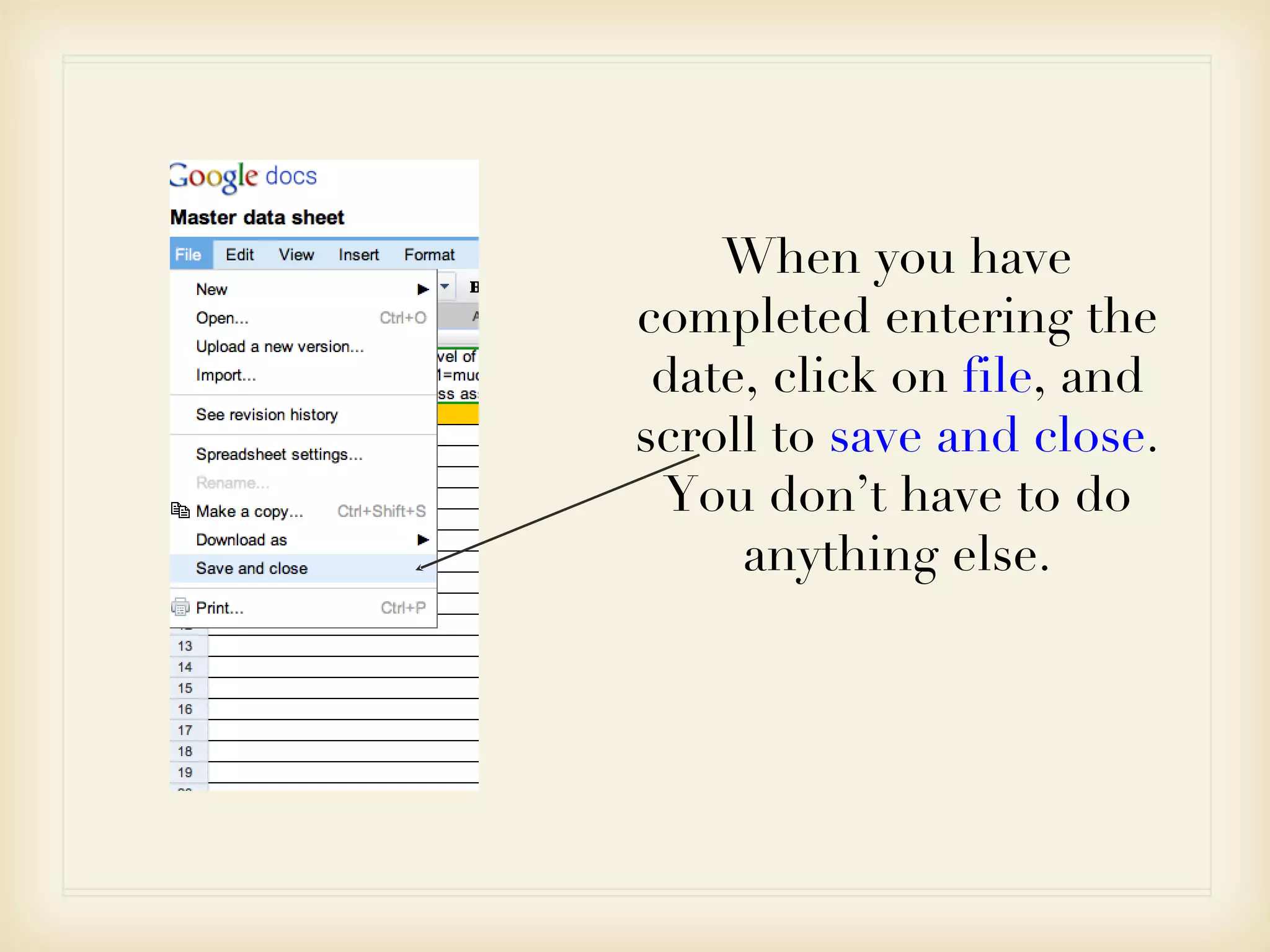 Google docs - spreadsheet | PPT