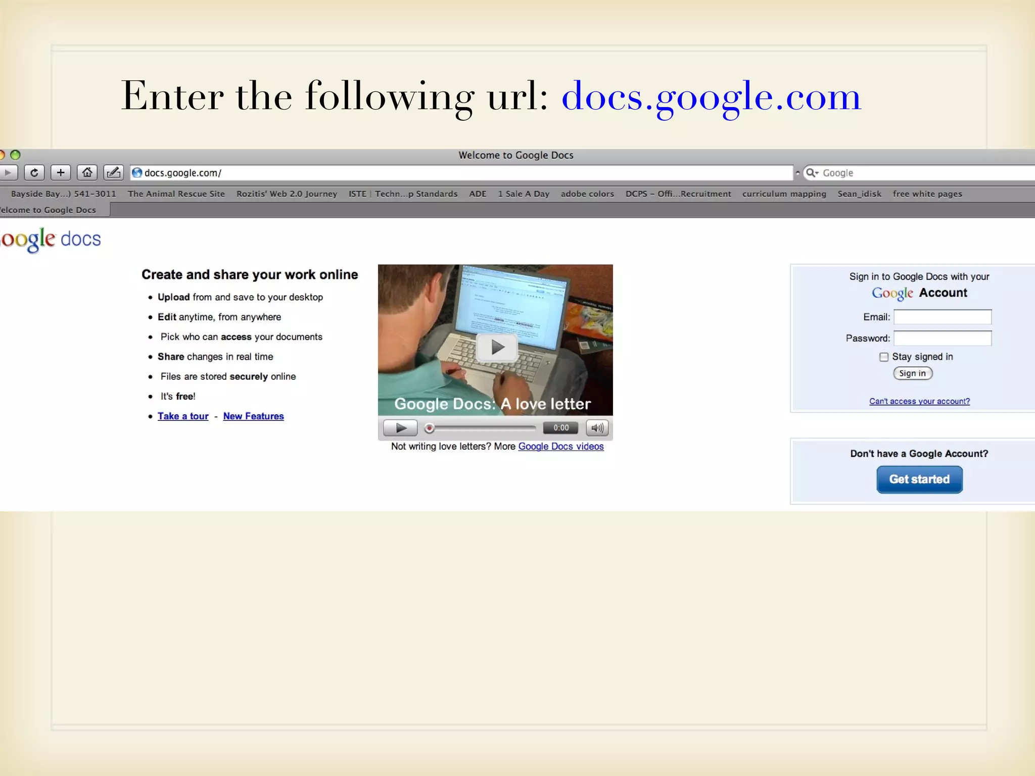 Google docs - spreadsheet | PPT