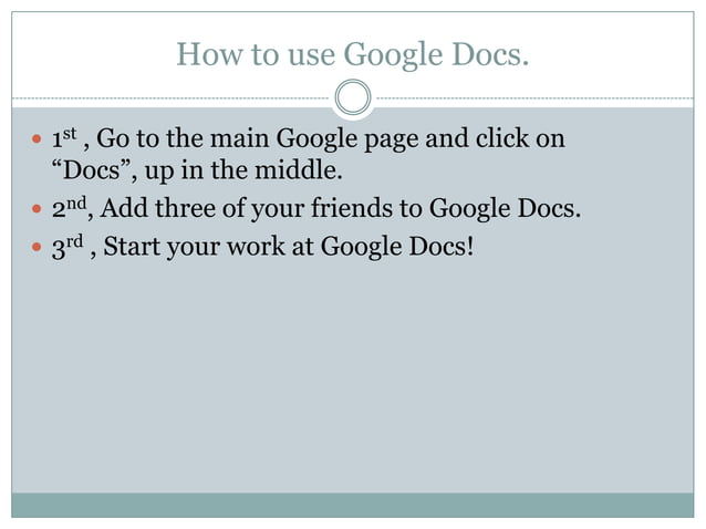Google docs | PPT