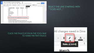 Google docs Formatting Exercise | PPTX